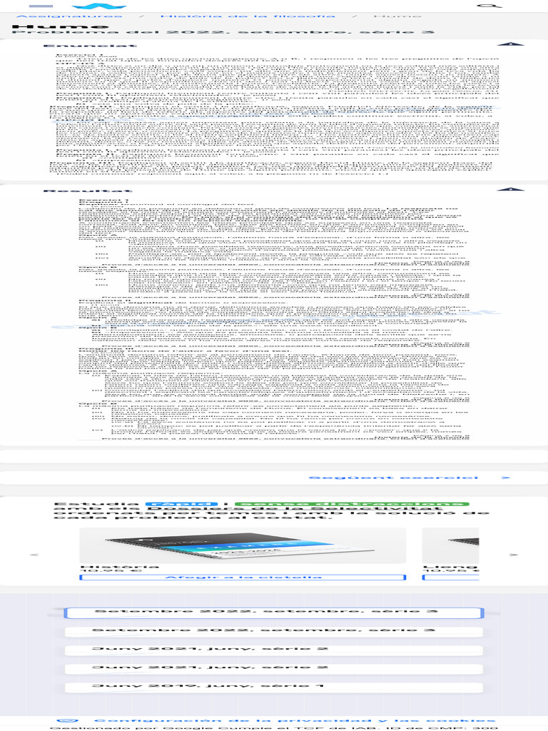 Hume Tots Els Problemes Que Han Sortit A La Selectivitat - Examenselectivitat | PDF