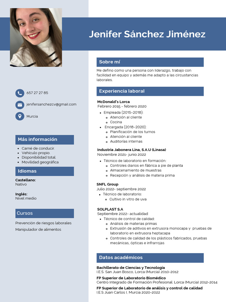 CV Jenifer Sánchez | PDF