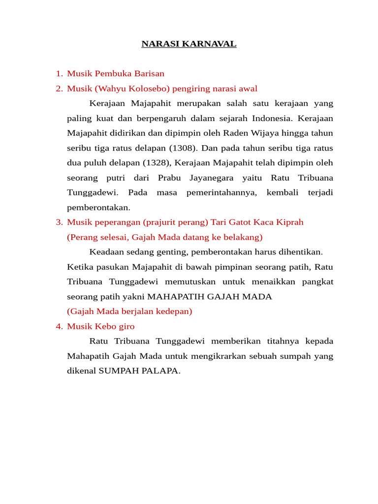 Narasi Karnaval | PDF