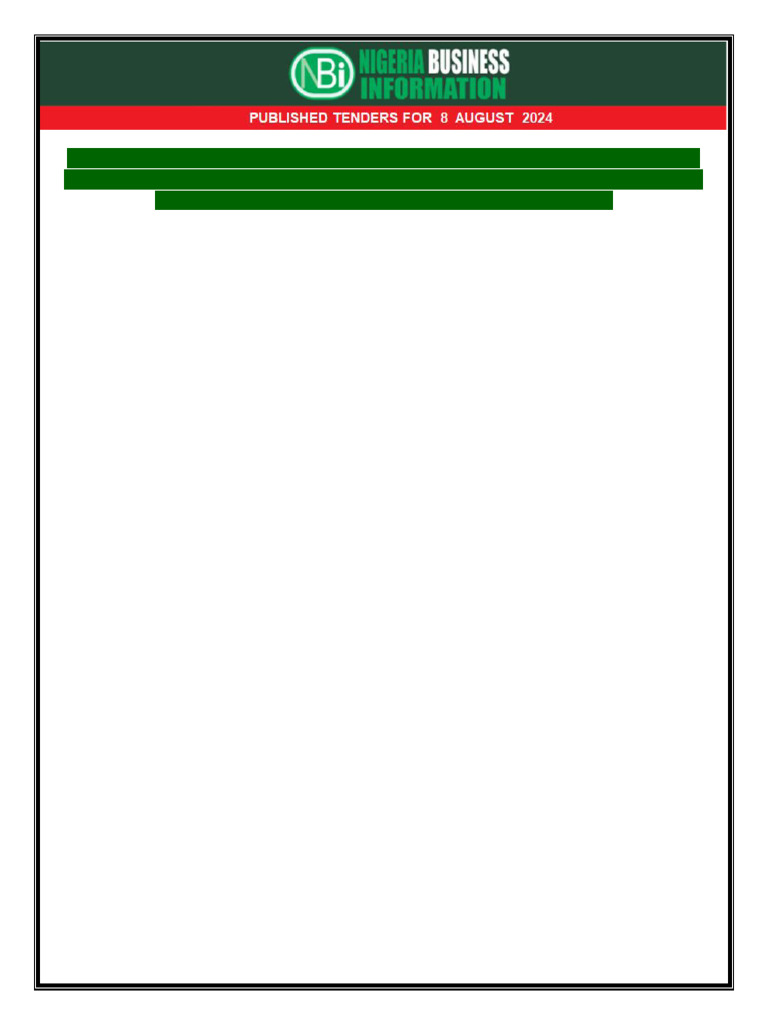 8 August 2024 Full Tenders Download | PDF