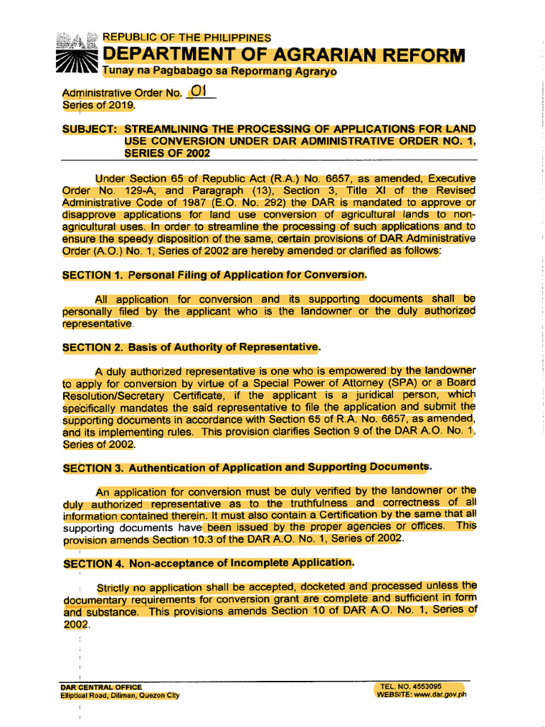 DAR Ao-01-Streamlining-The-Processing-Of-Applications-For-Land-Use ...