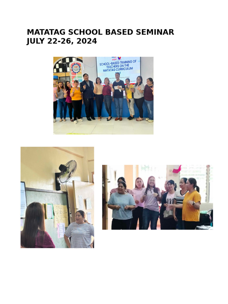 Matatag School Based Seminar | PDF