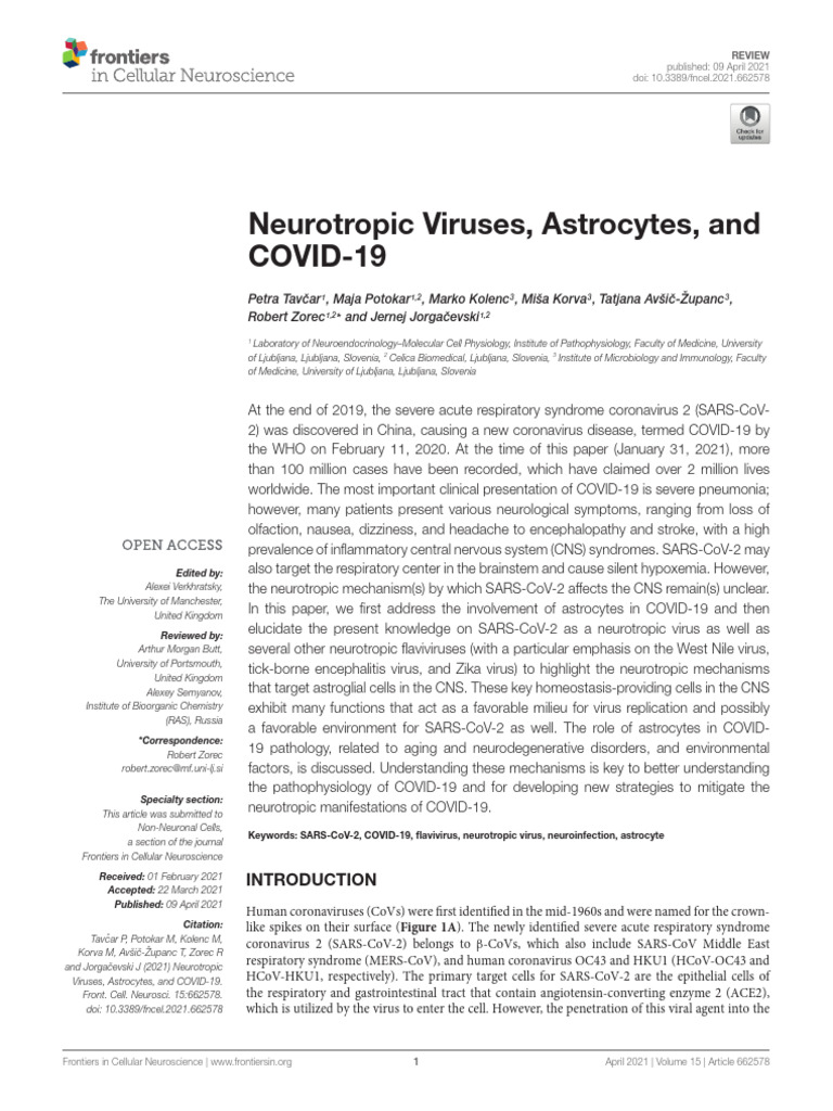Neurotropic Viruses, Astrocytes | PDF
