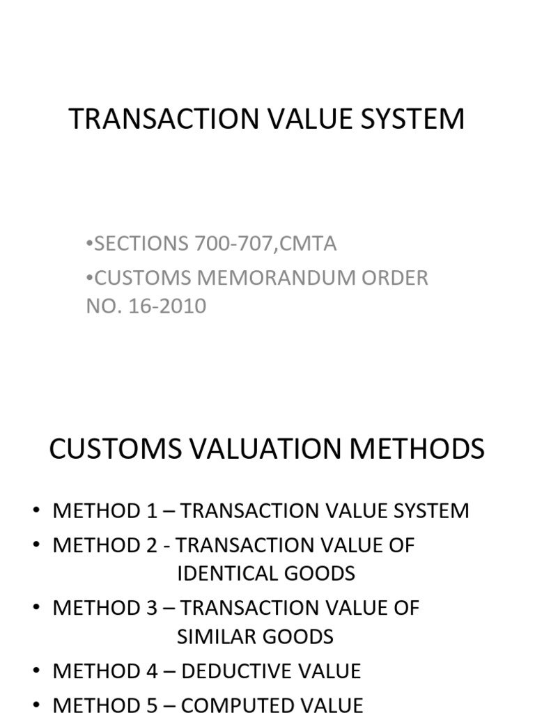 1transaction Value System | PDF