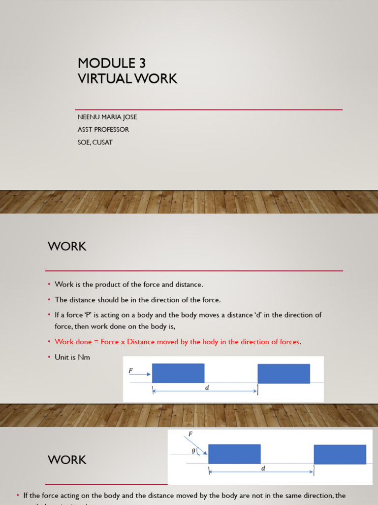 Virtual Work: Neenu Maria Jose Asst Professor Soe, Cusat | PDF