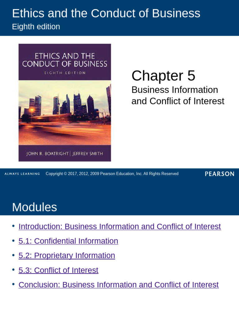Boatright PPT Chapter 05 | PDF | Trade Secret | Conflict Of Interest