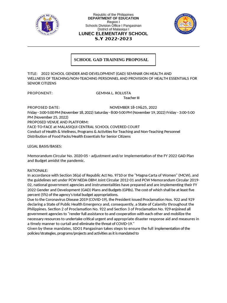 Gad Training 2022 2023 Lunec Es | PDF