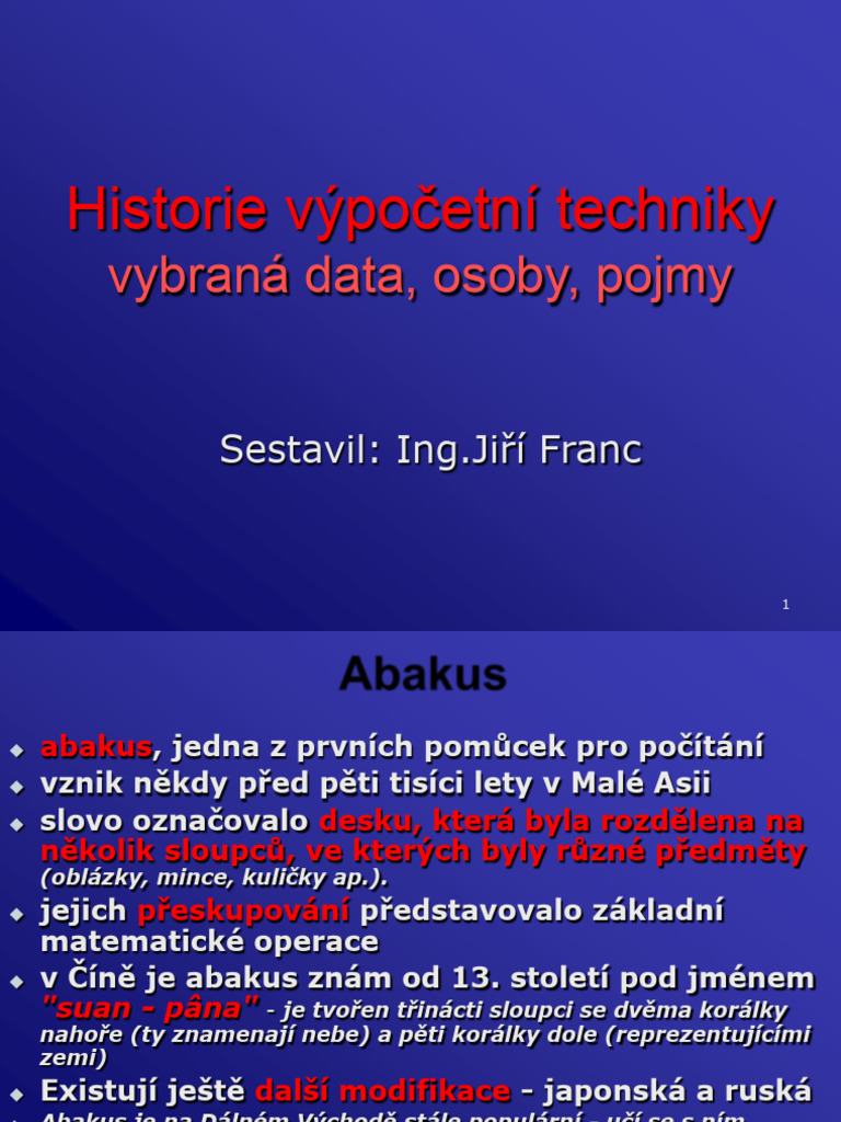 Historie Vypocetni Techniky | PDF