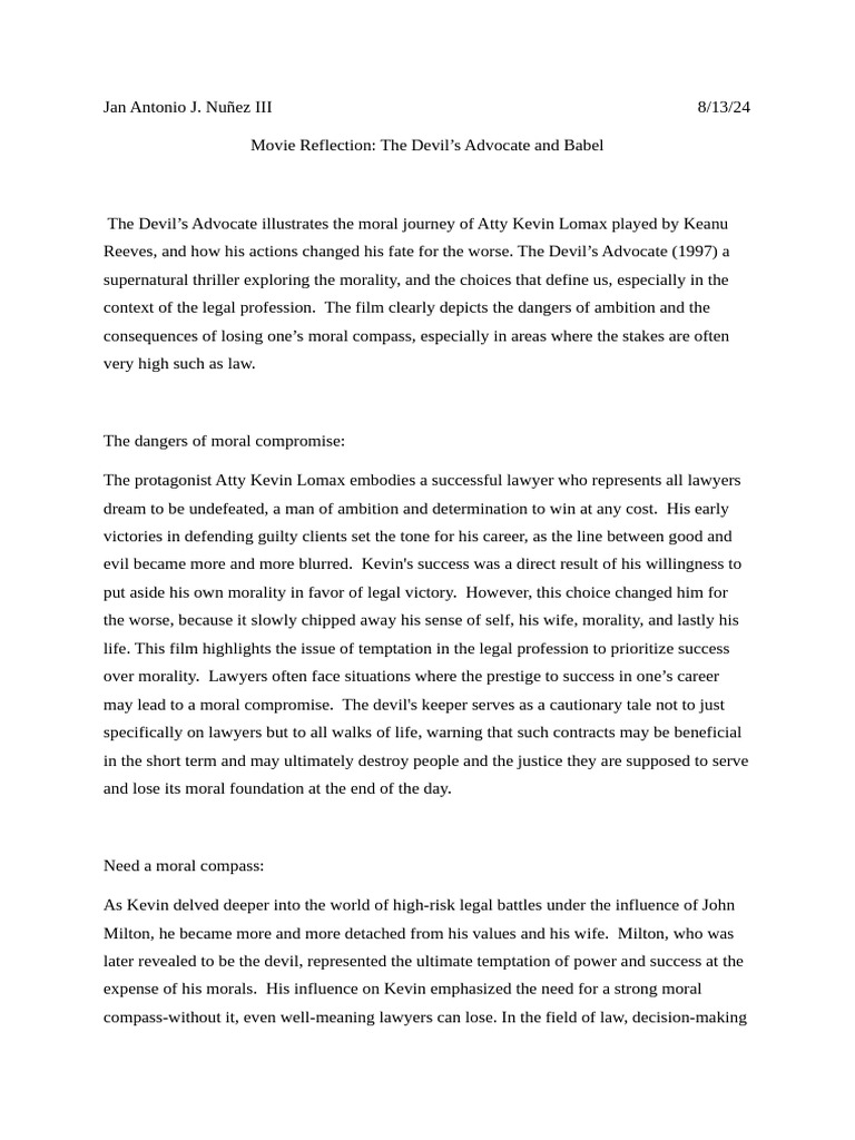 Movie Reflection (Philo of Law) | PDF