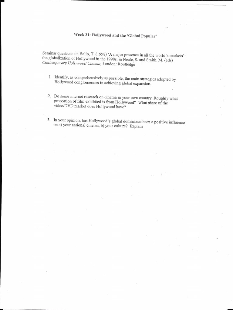 Hollywood Reading | PDF