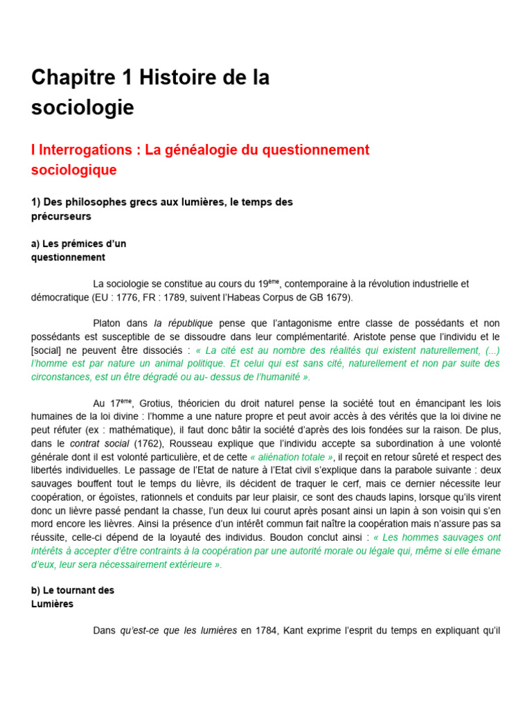 Chapitre-1-Histoire-de-la-sociologie | PDF