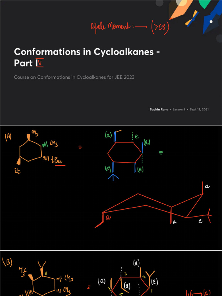 Conformations in Cycloalkanes Part I With Anno | PDF