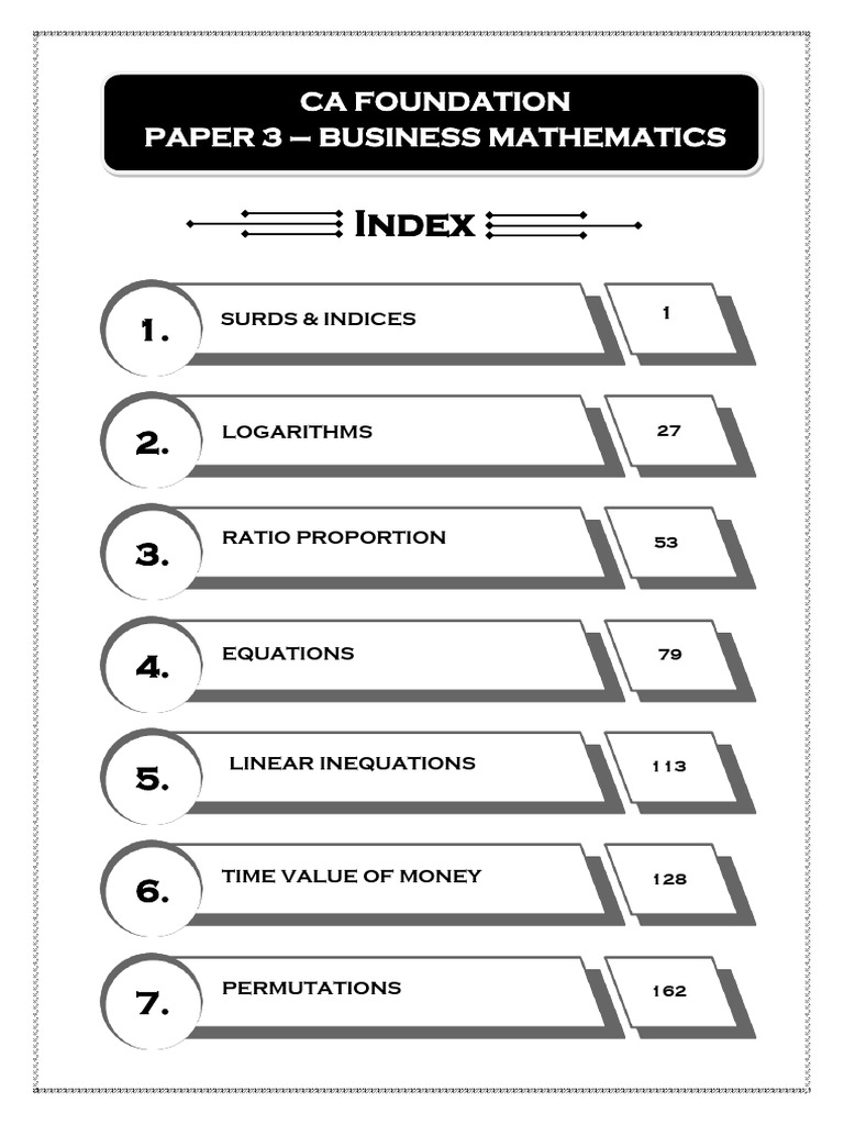 CAFC - Business Mathematics - All Topic Solutions | PDF