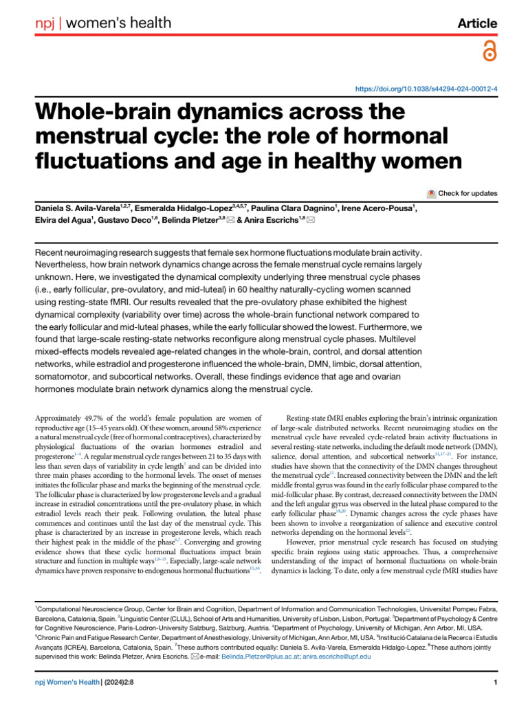 Stability Menstrual Cycle | PDF