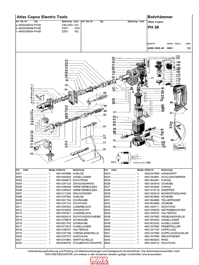 PH 38 Bohrhammer Aeg | PDF