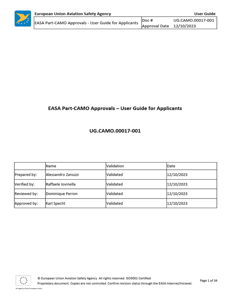 EASA Part-CAMO Guide for Applicants | PDF | Audit | Aviation