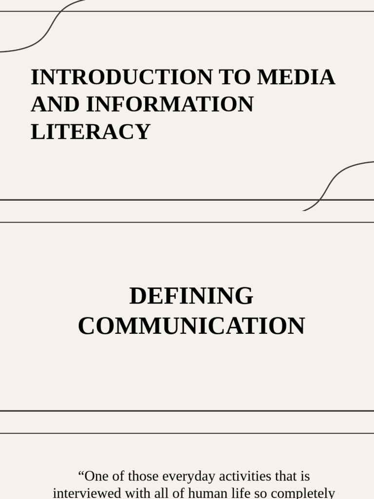 Media and Information Literacy | PDF | Communication | Information