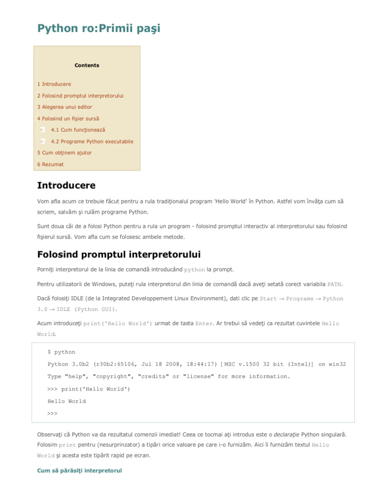 Python - Primii Pasi | PDF