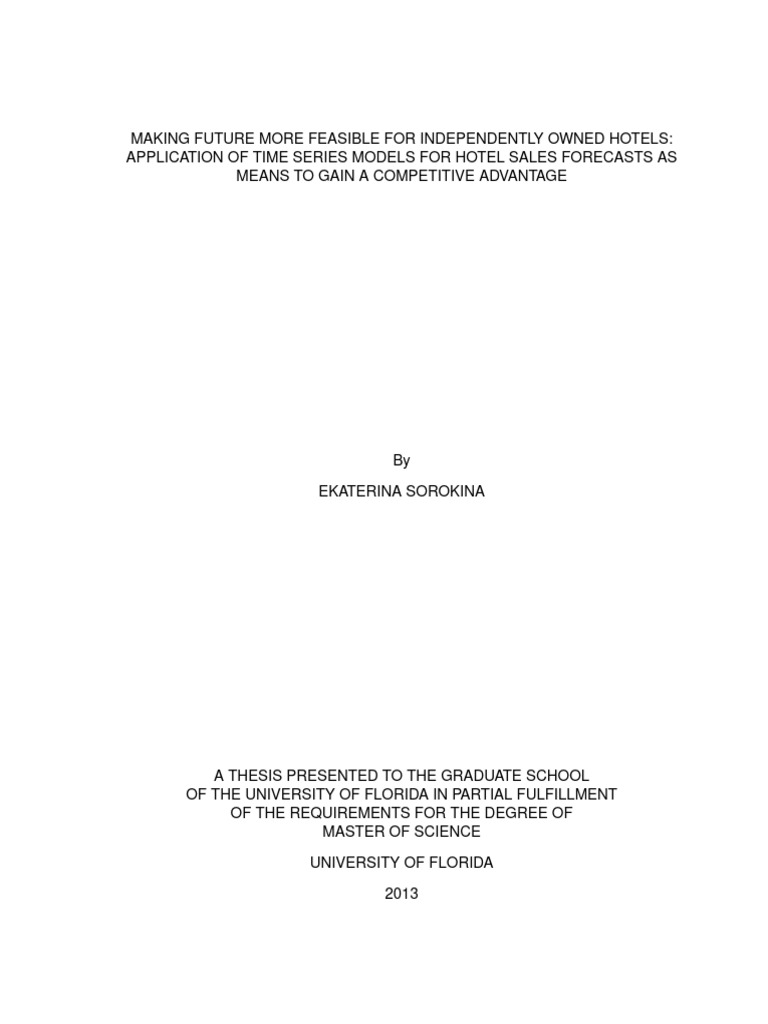 Hotel Forecasting Thesis | PDF