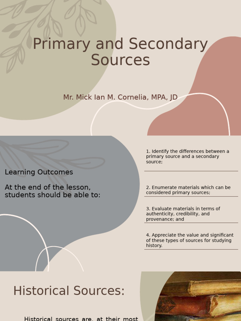 Primary and Secondary Sources | PDF