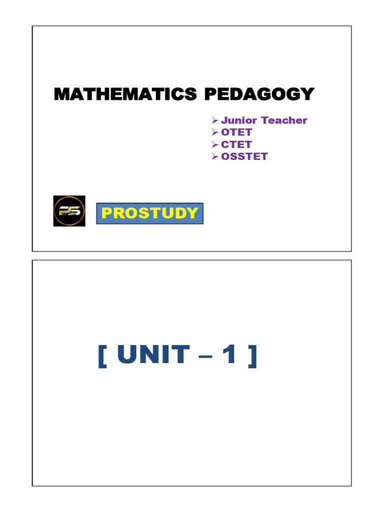 Math Pedagogy (OTET) | PDF
