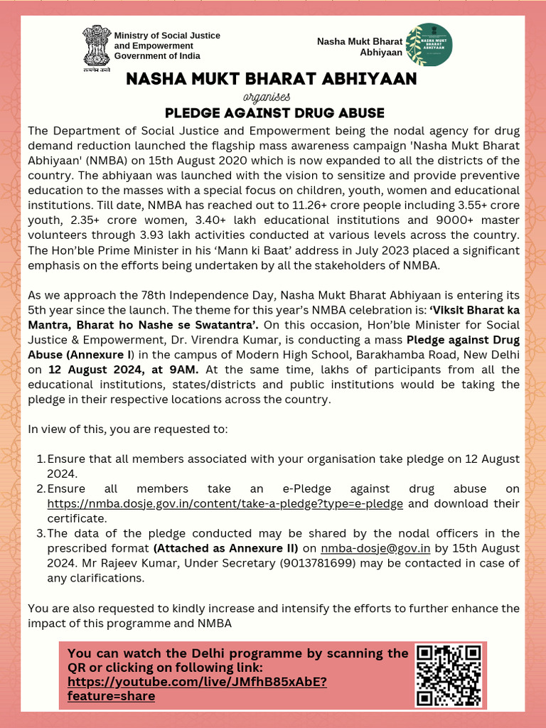 Pledge Against Drug Abuse | PDF