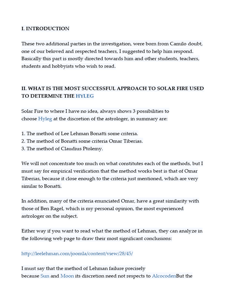 Hyleg Alcocoden Theory | PDF