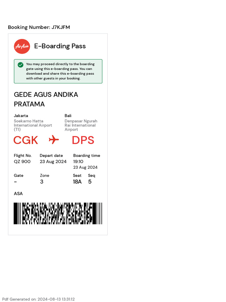 Boarding Pass | PDF