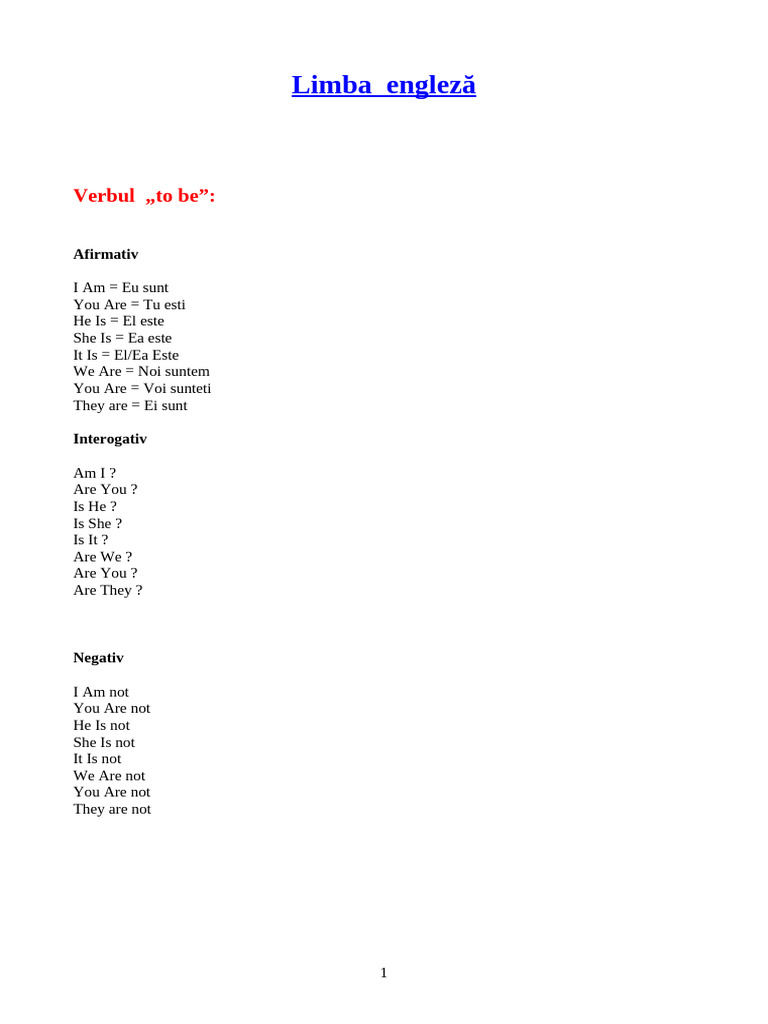 Limba Engleza | PDF