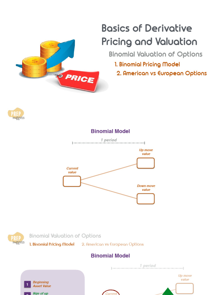 Slides Basics of Derivative Pricing and Valuation Binomial Valuation of Options | PDF