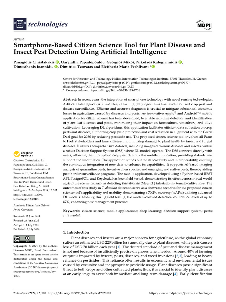 Smartphone-Based Citizen Science Tool For Plant Disease and Insect Pest ...