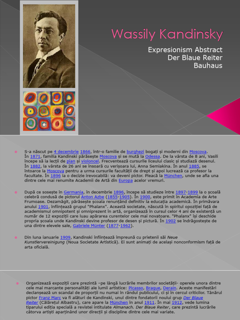 Wassily Kandinsky - Expresionismul Abstract | PDF