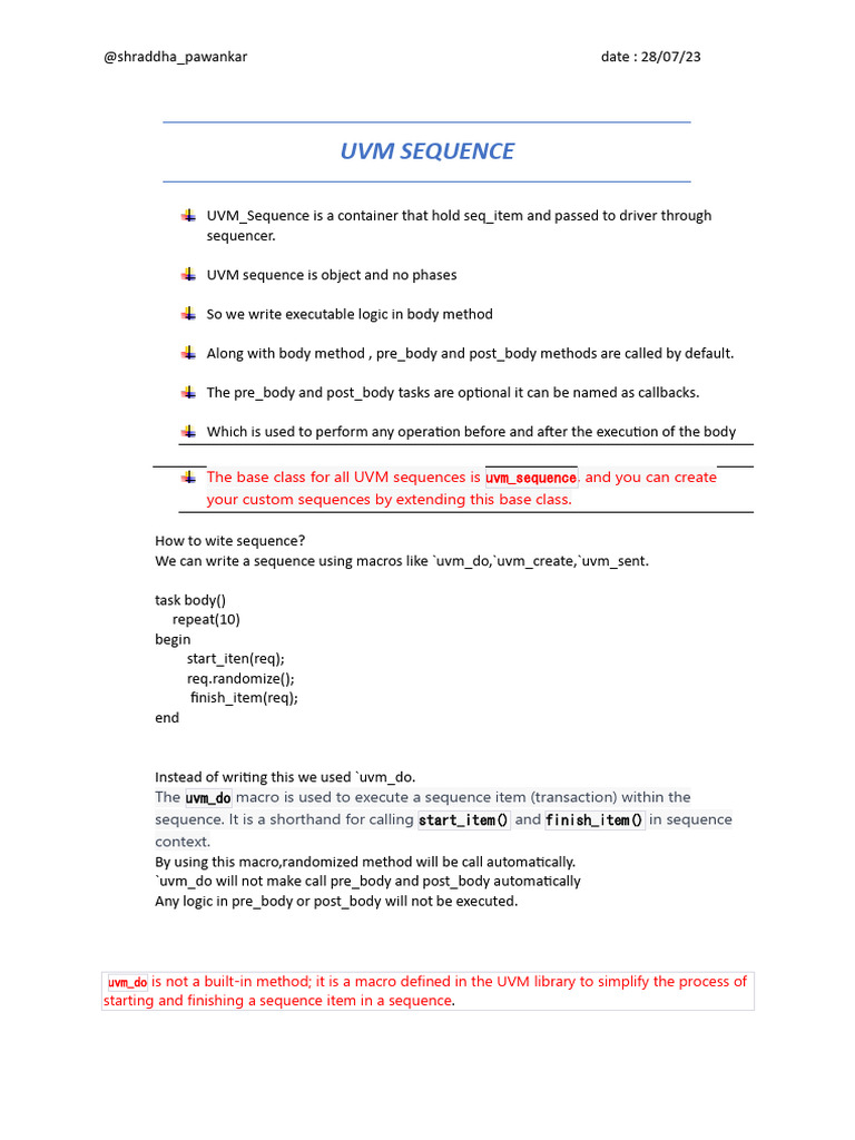 Uvm Sequence-1 | PDF