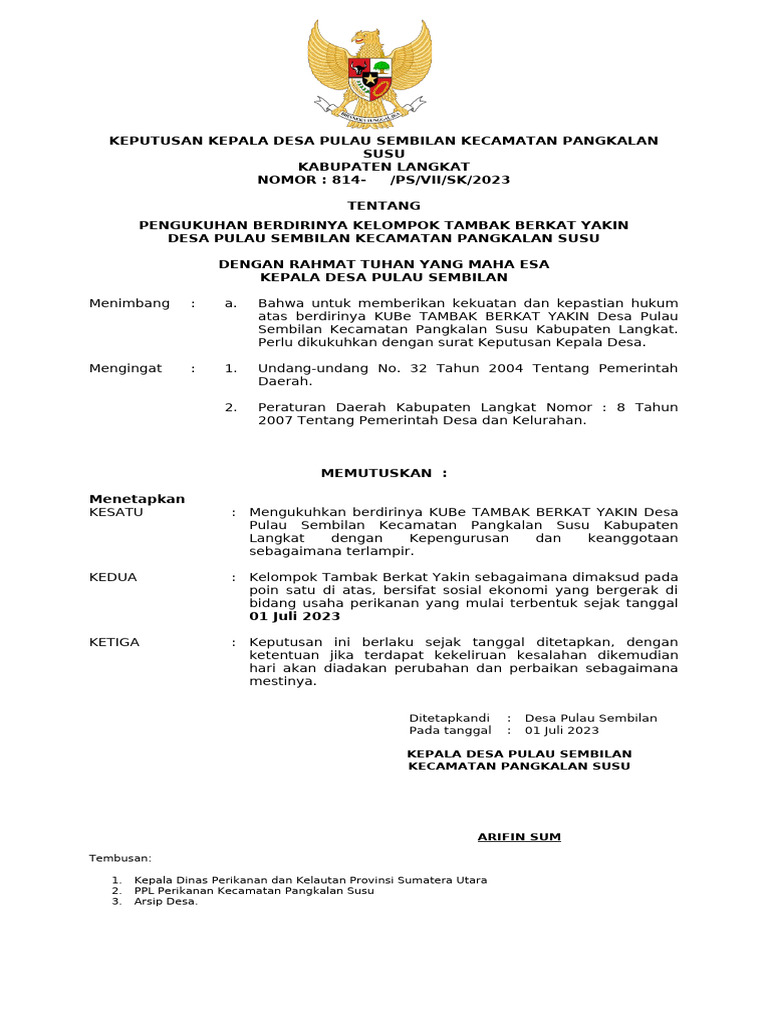 SK Kube Tambak Berkat Yakin | PDF