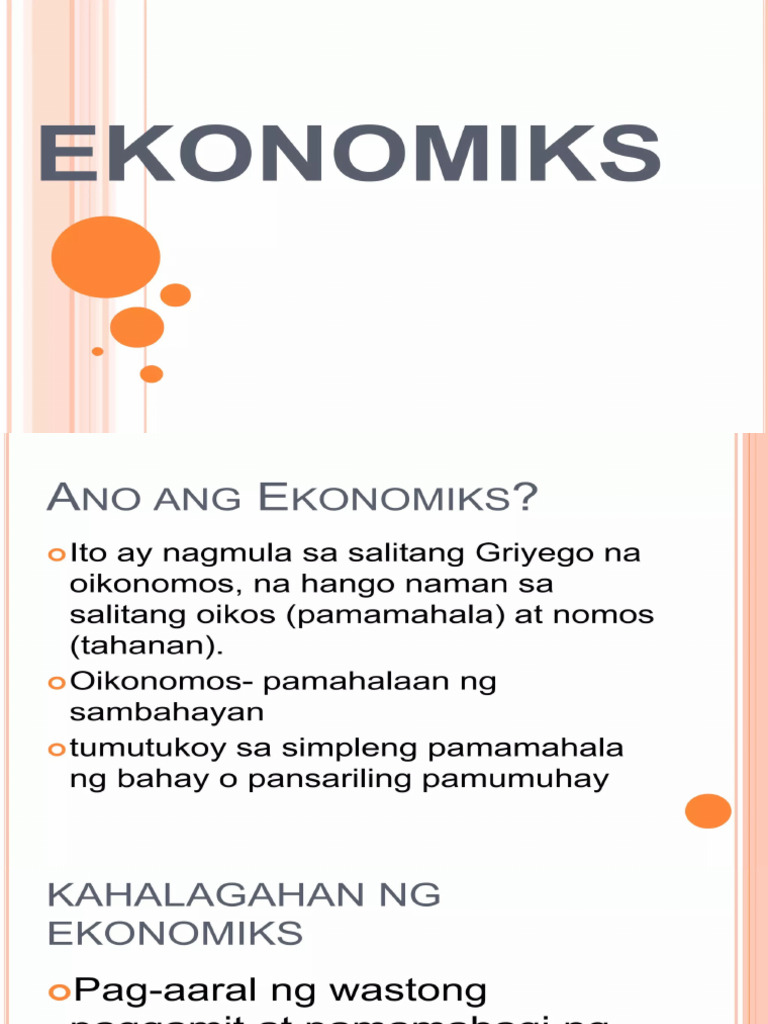 Aralin 1 Ekonomiks Grade 9 | PDF