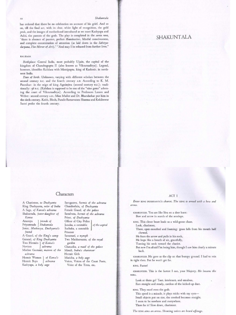 Shakuntala - Kalidasa | PDF