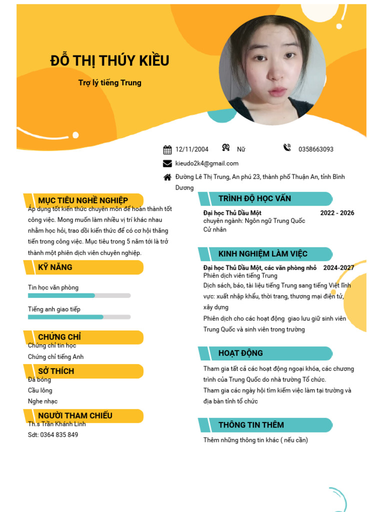 CV - Bien Phien Dich | PDF