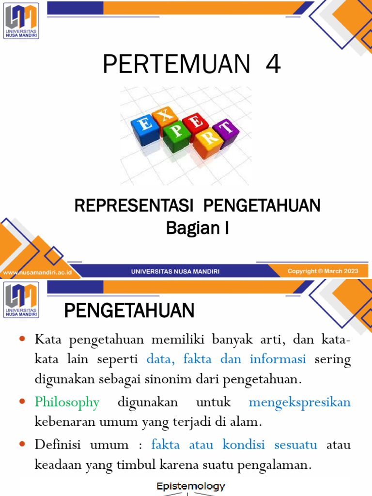 Pertemuan 4: Representasi Pengetahuan Bagian I | PDF