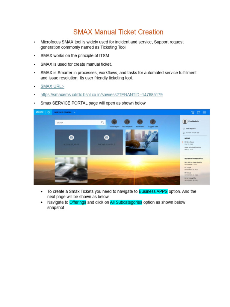 SMAX Manual Ticket Creation | PDF | Computers
