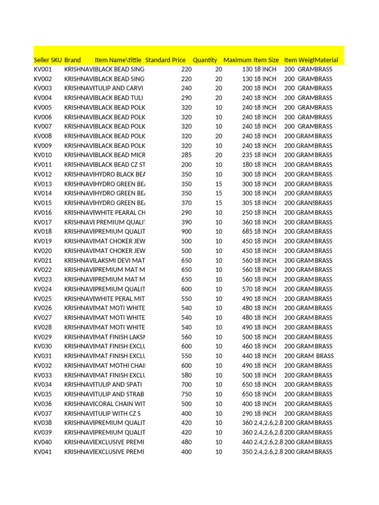 KV Base File Jewellery | PDF