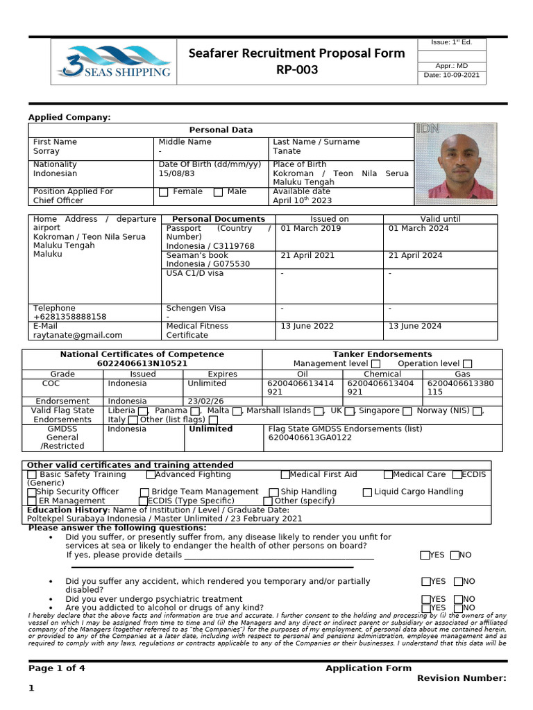 Form 3 Seas Baru | PDF