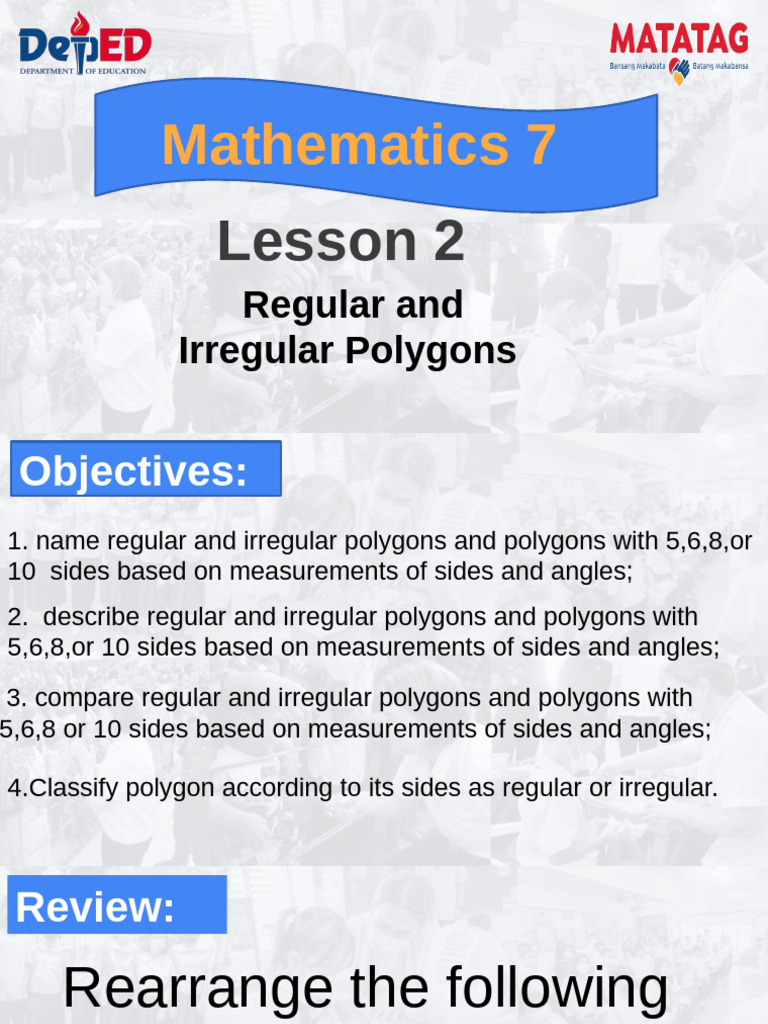 POLYGONS Lesson 2 Mathematics Grade 7 | PDF