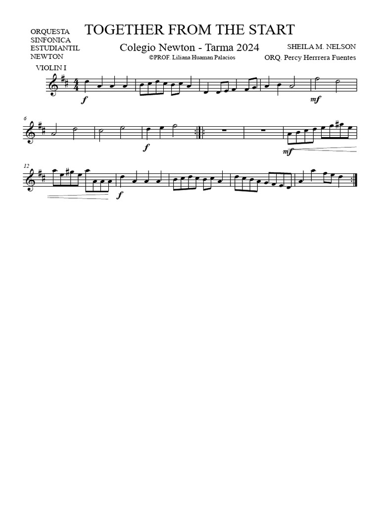 Violin I - Together - Osen | PDF