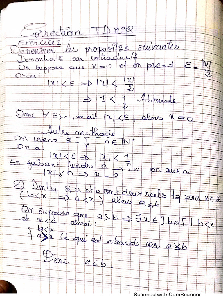 Correction TD2 Math 1 | PDF