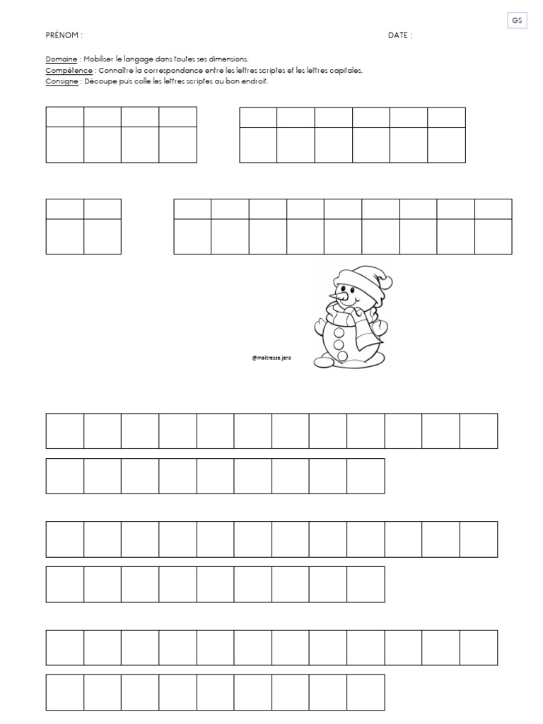 Reconstituer Phrase Lettre Par Lettre Decembre GS | PDF