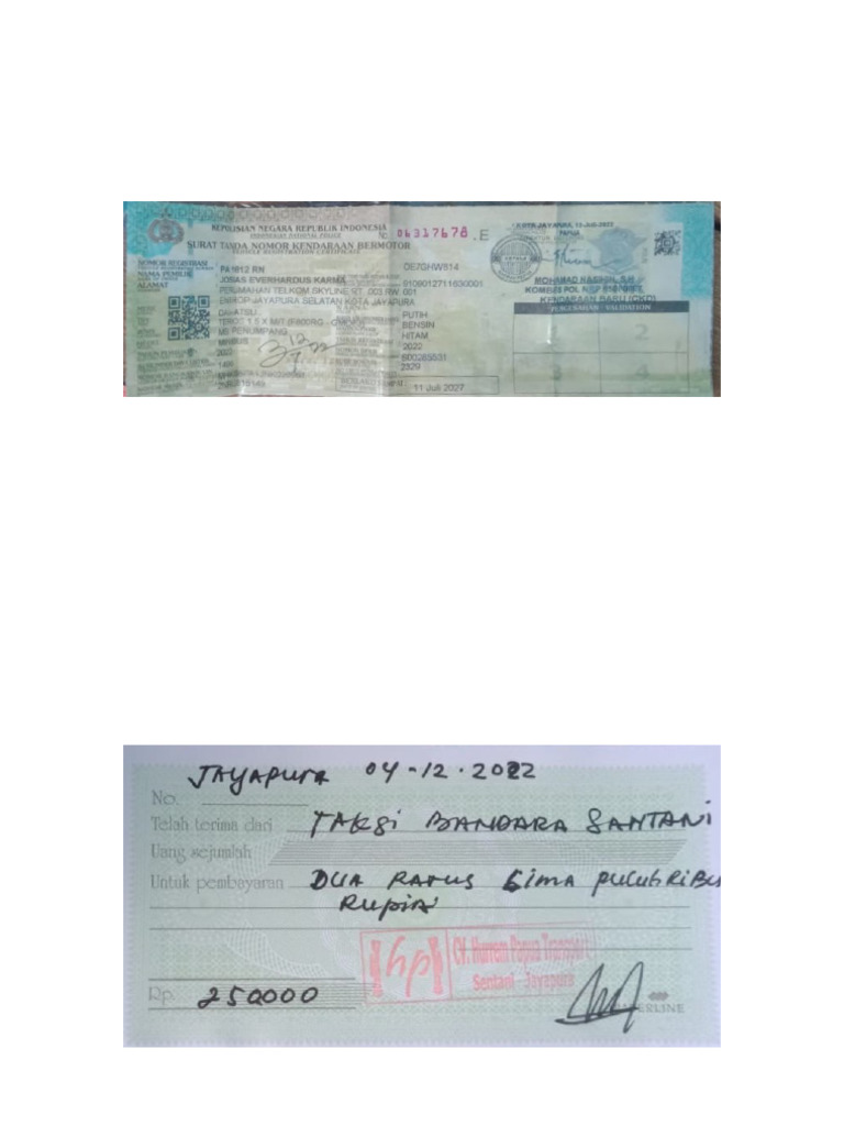 Kwitansi Transport Bandara Sentani | PDF
