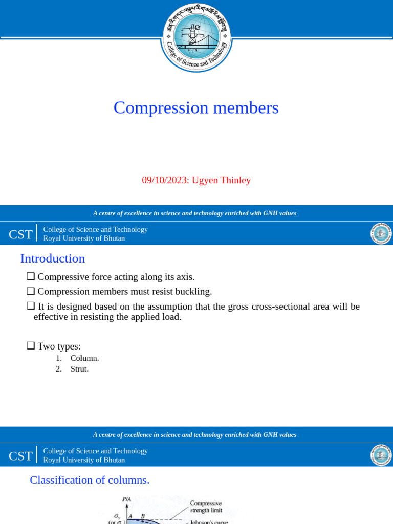 Compression Members | PDF | Buckling | Beam (Structure)
