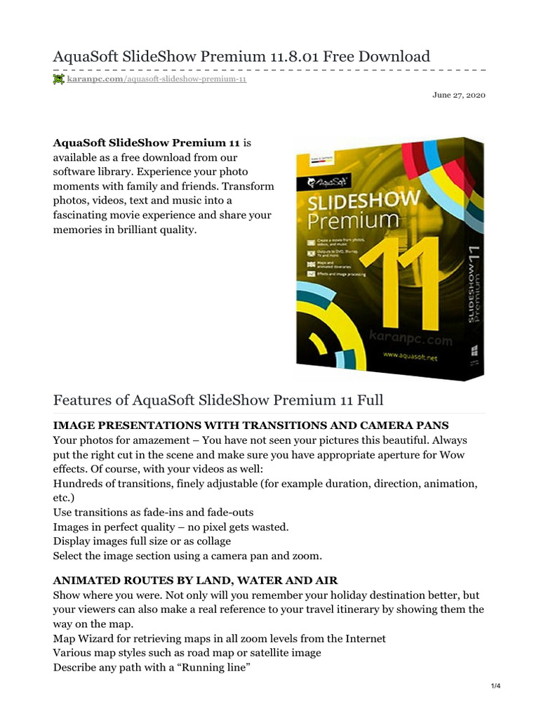 AquaSoft SlideShow Premium 11801 | PDF