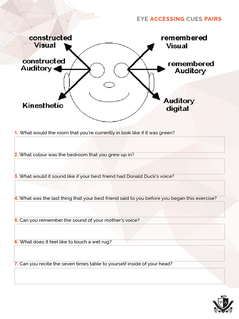 Eye Accessing Cues Pair | PDF