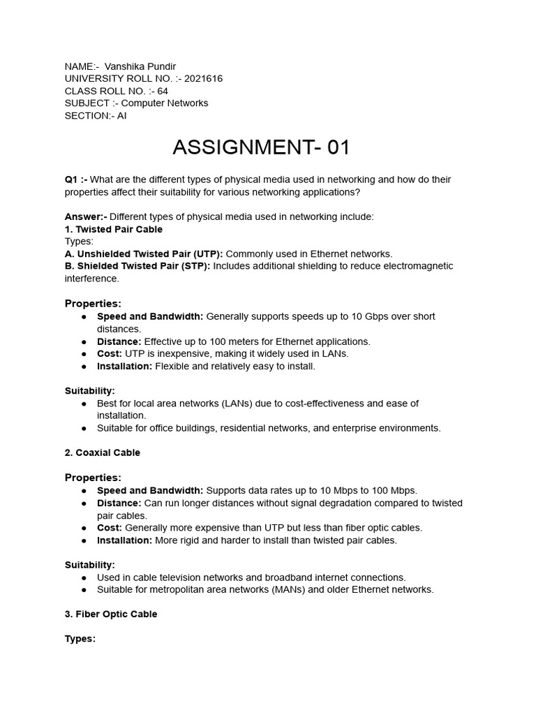 CN Assignment | PDF
